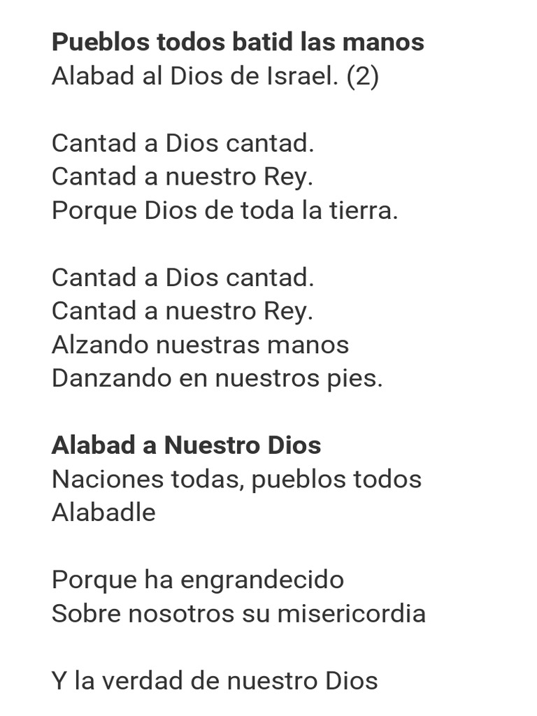 Pueblos Todos Batid Las Manos | PDF