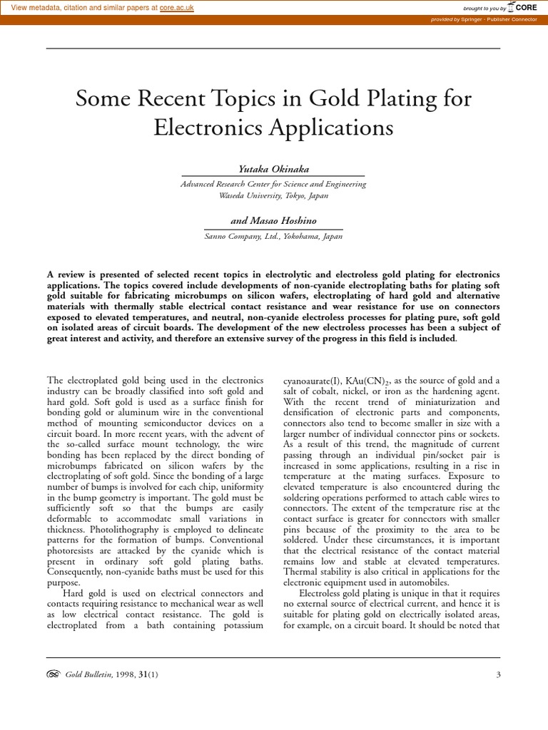 Guid To Plate | PDF | Gold | Electrical Connector