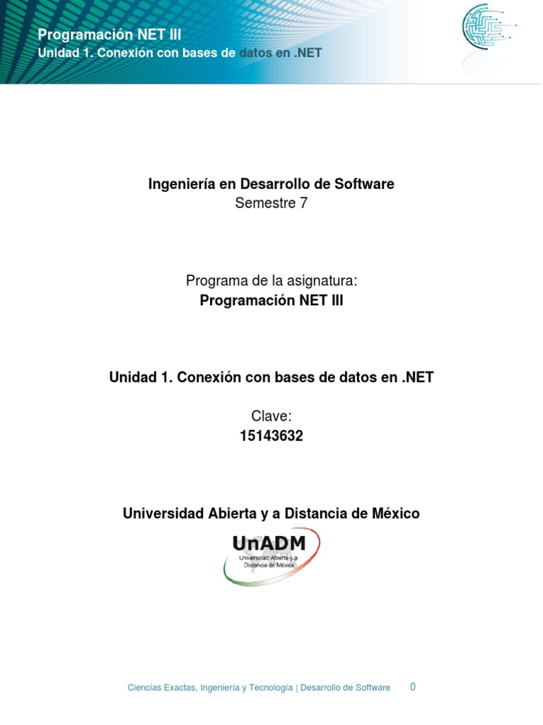 Unidad 1 Conexion Con Bases De Datos Pdf Active X Data Objects Bases De Datos