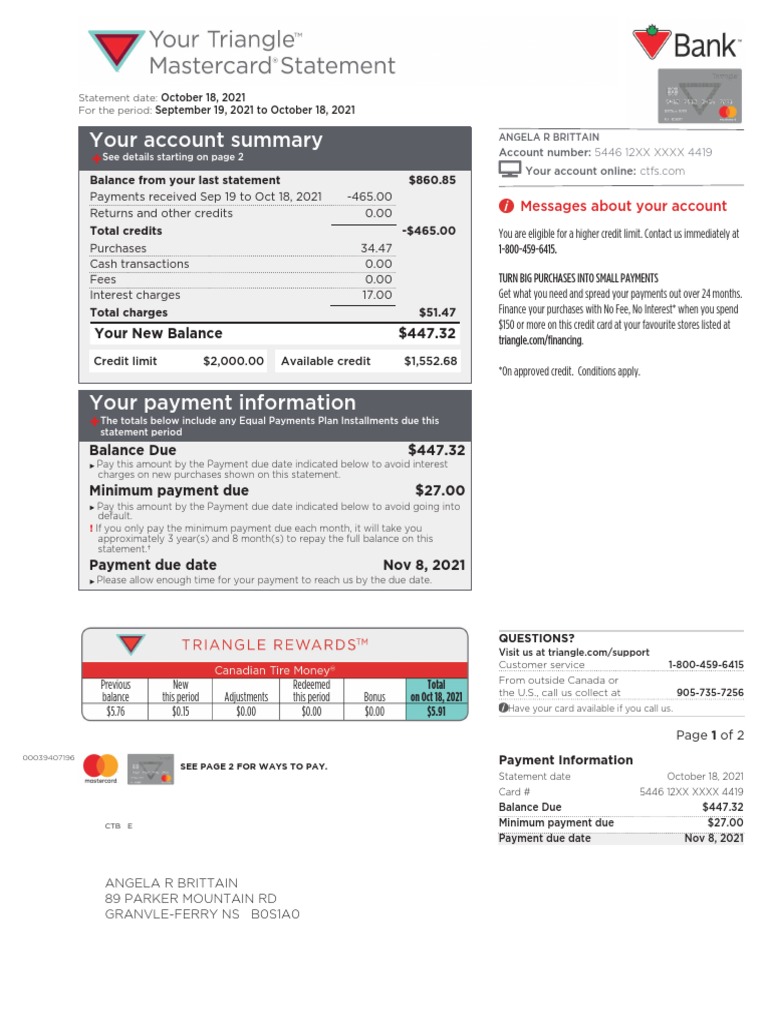 2021 10 18 Triangle Mastercard | PDF | Payments | Finance & Money ...