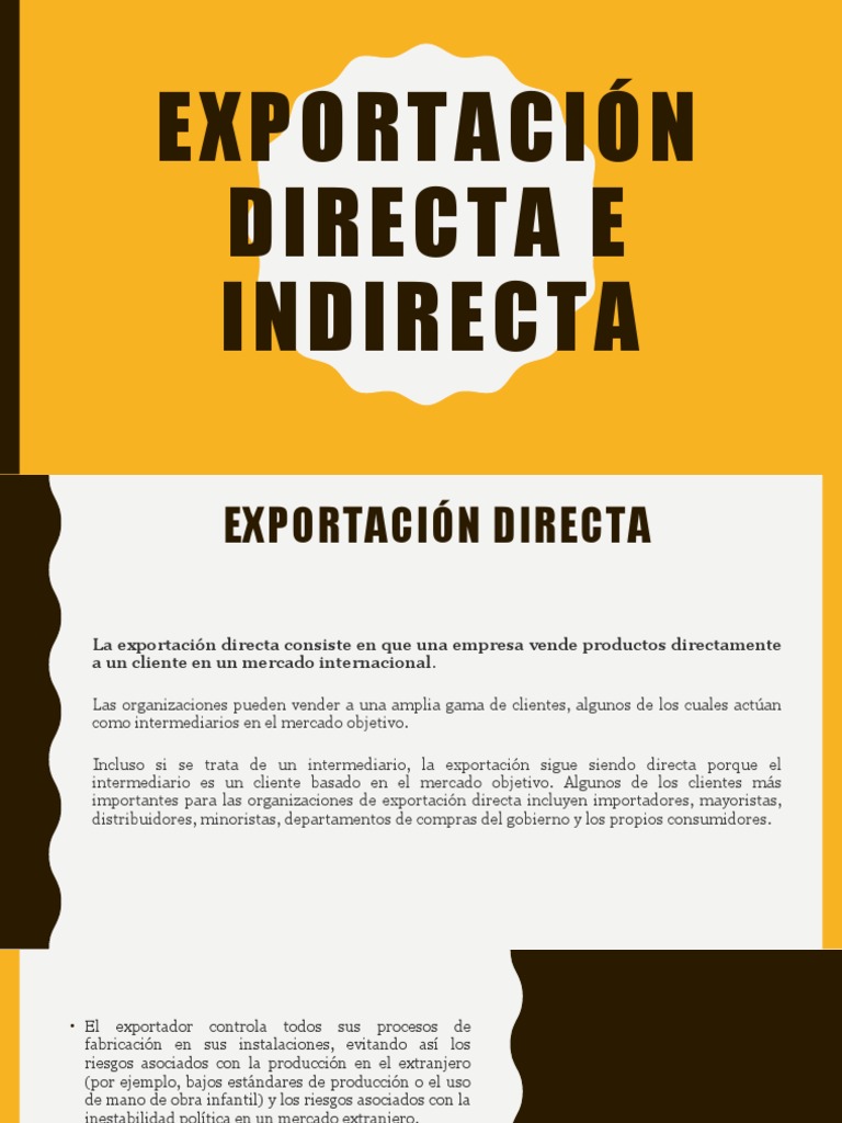 Exportación Directa e Indirecta | PDF | Exportaciones | Mercado (economía)
