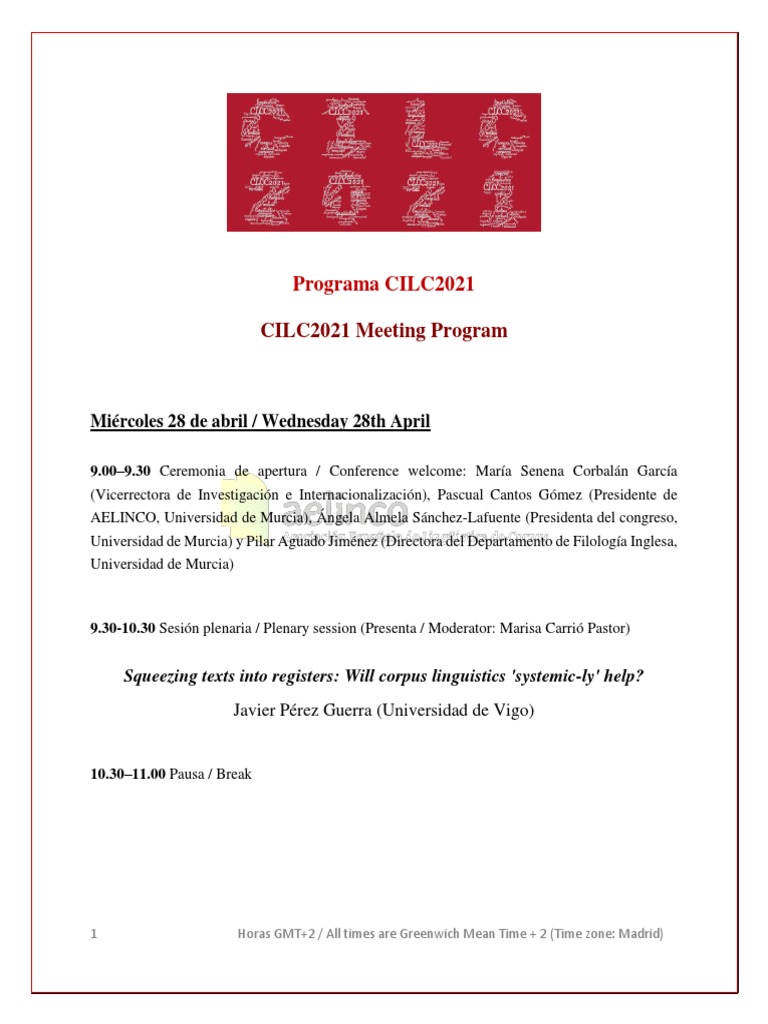 Cil C 2021 Program | PDF | English Language | Linguistics