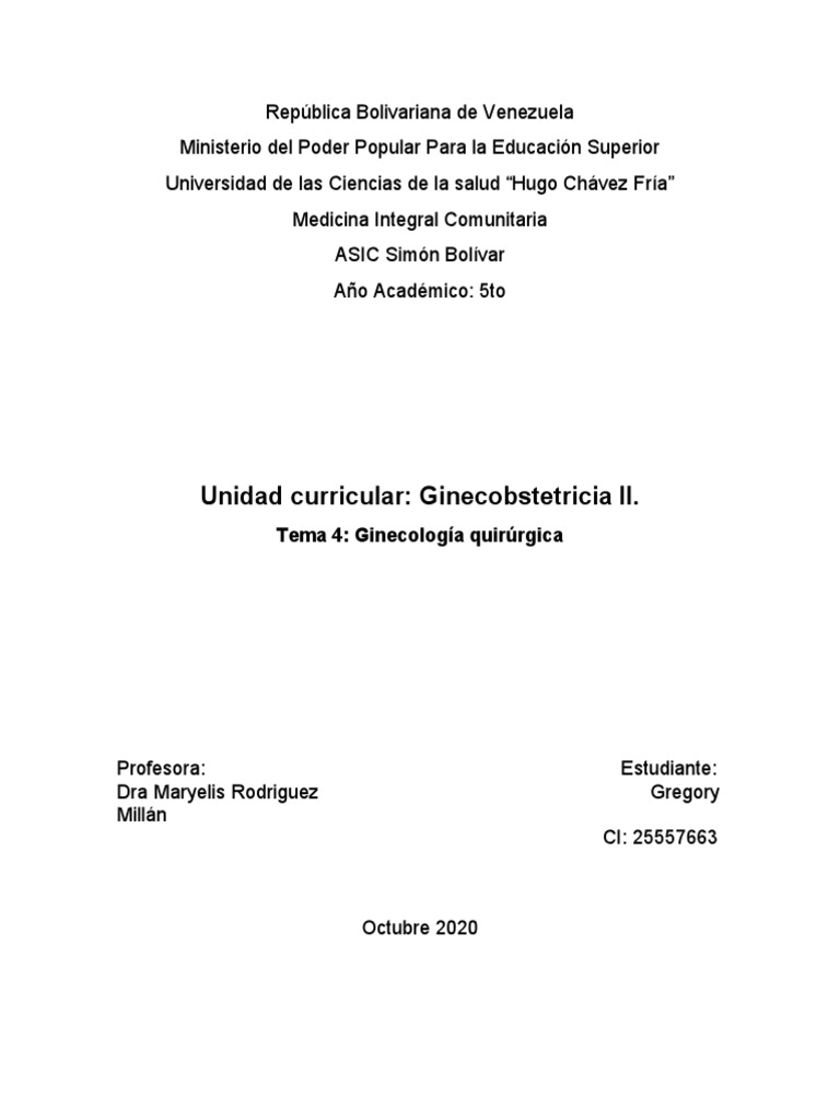 Gregory Millan Tema 4 - Ginecobstetricia II | PDF | Cáncer | Cáncer de ...