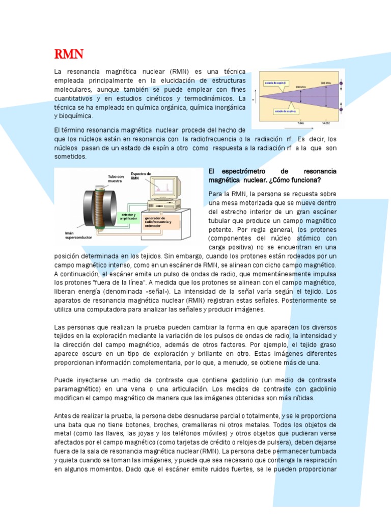 RMN | PDF | Resonancia magnética nuclear | Frecuencia de radio
