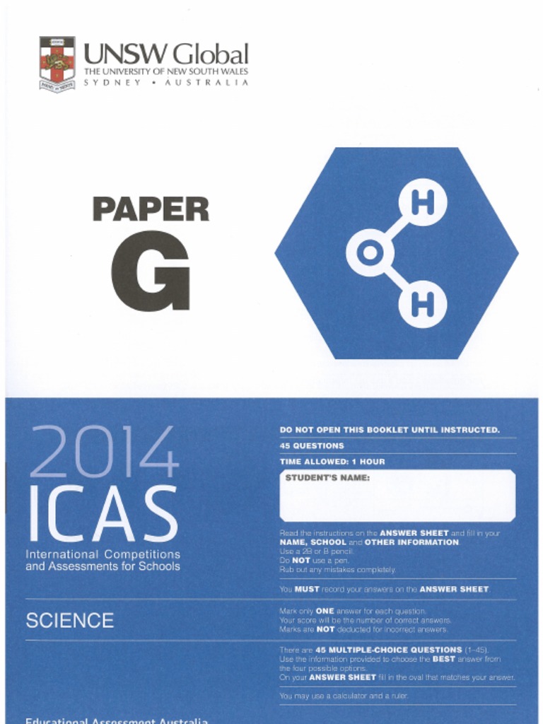 2014 ICAS Science Paper G | PDF