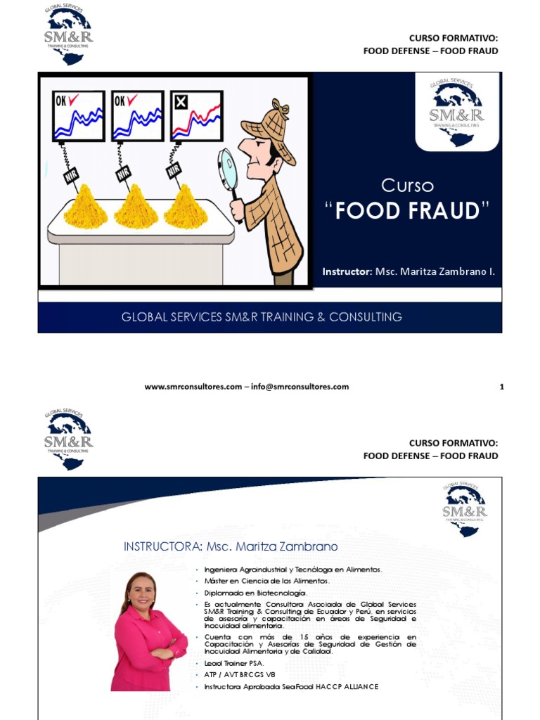 Curso sobre Fraude Alimentario y Defensa | PDF | Análisis de Riesgo y ...