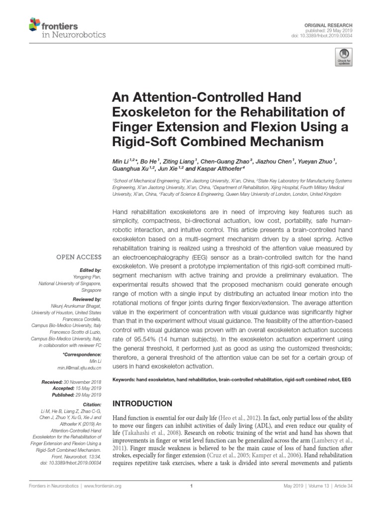 An Attention-Controlled Hand Exoskeleton For The Rehabilitation of ...