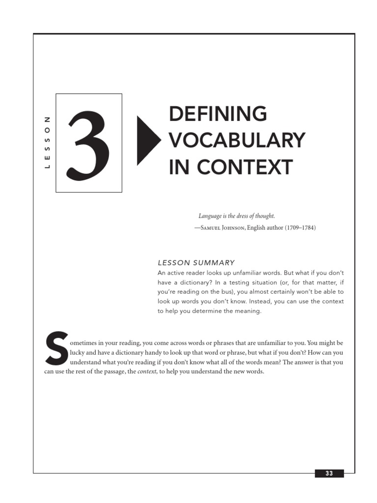 Defining Vocabulary in Context | PDF | Vocabulary | Linguistics