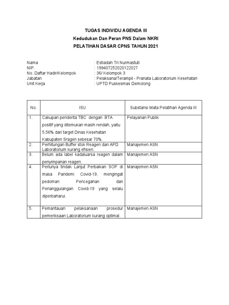 Tugas Individu Agenda Iii | PDF