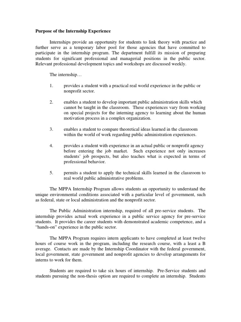 Purpose Internship Experience | PDF | Internship | Job Hunting