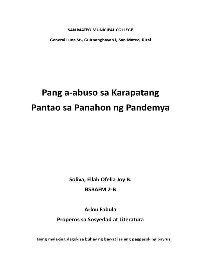 Reaction Paper Sample | PDF