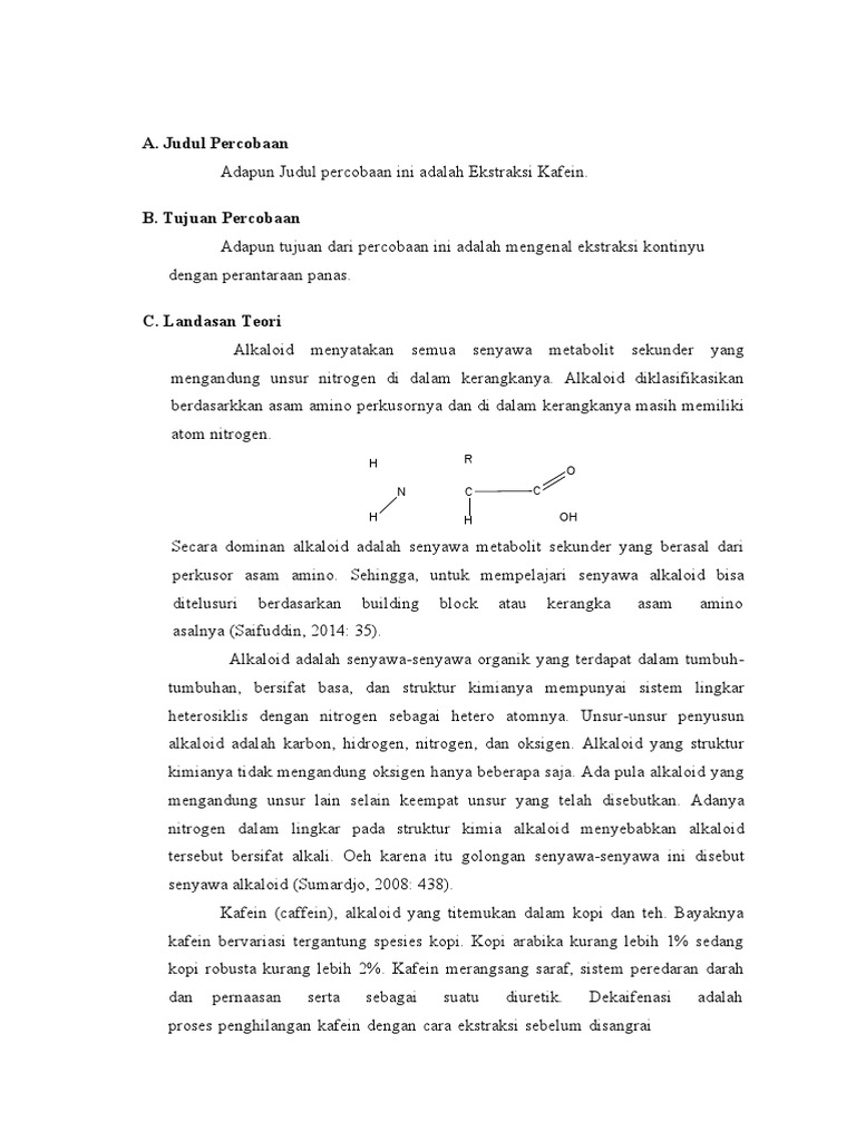 Ekstraksi Kafein | PDF Ekstraksi Kafein | PDF
