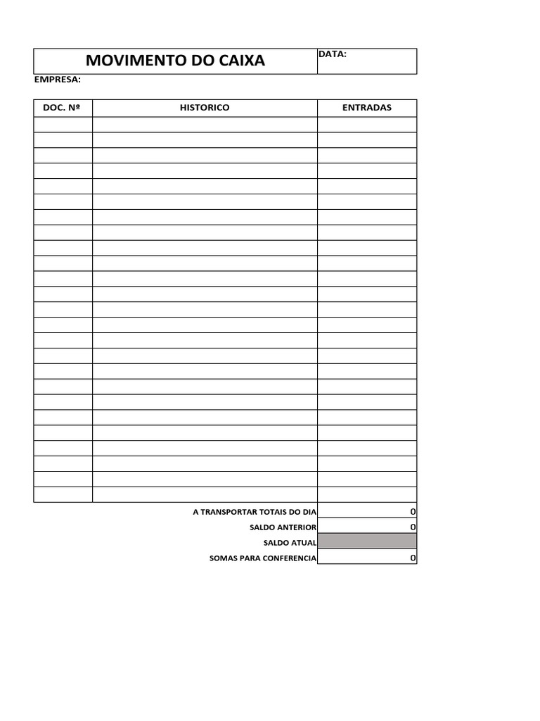 Movimento Do Caixa | PDF