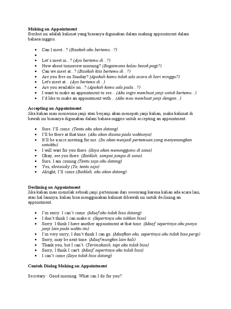 Making An Appointment | PDF