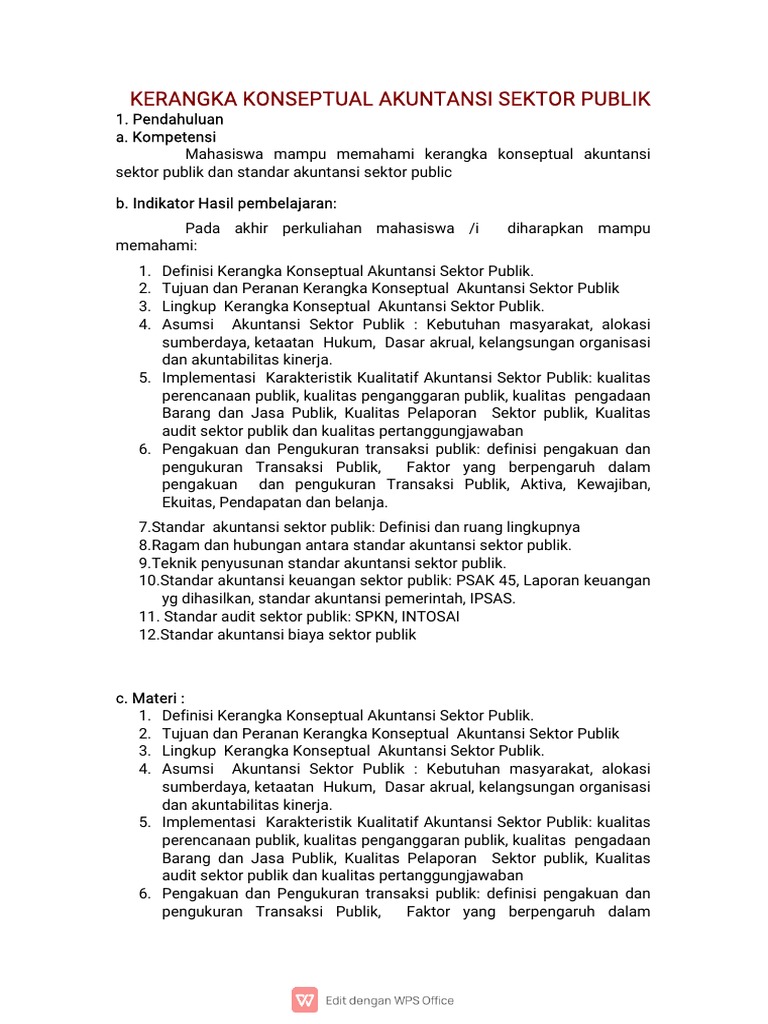 Kerangka Konseptual Akuntansi Sektor Publik | PDF