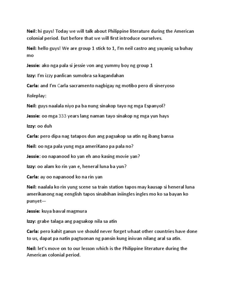 21st Lit Script | PDF | Philippines