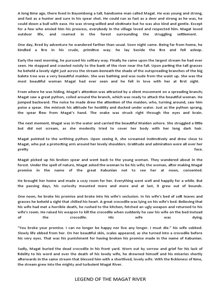 Legend of The Magat River | PDF