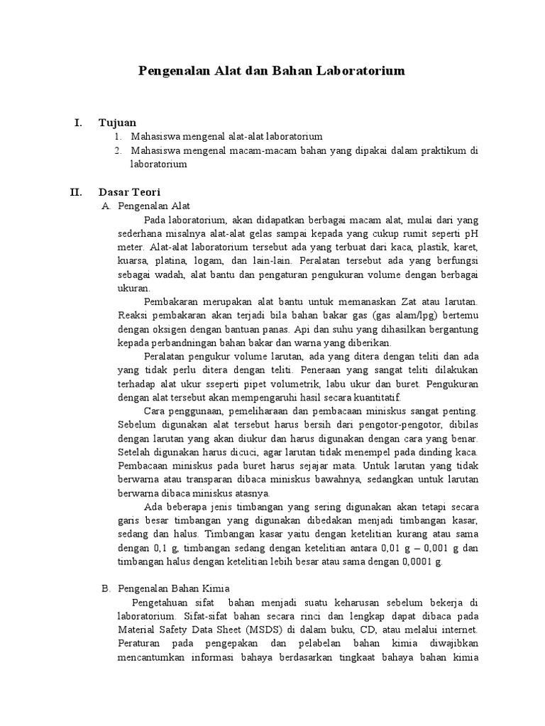 Laporan Praktikum Alat Dan Bahan | PDF