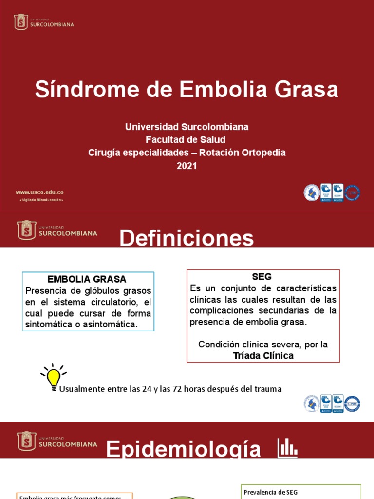 Sindrome de Embolia Grasa Final | PDF | Embolia | Lesión