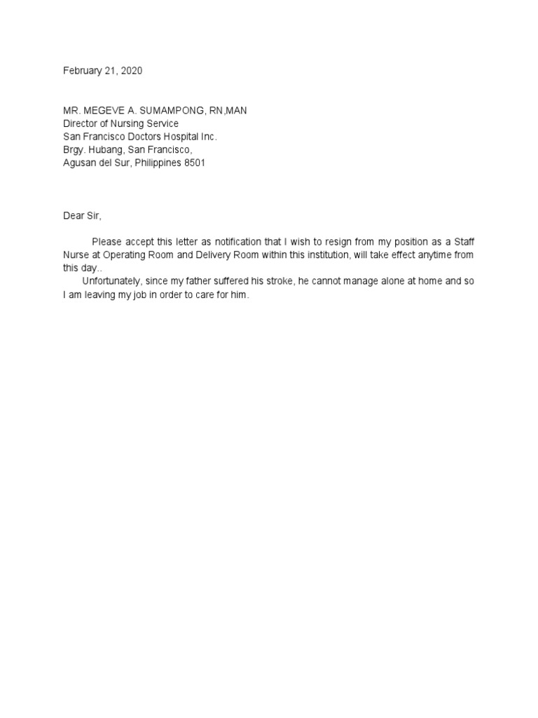 Resignation Letter | PDF