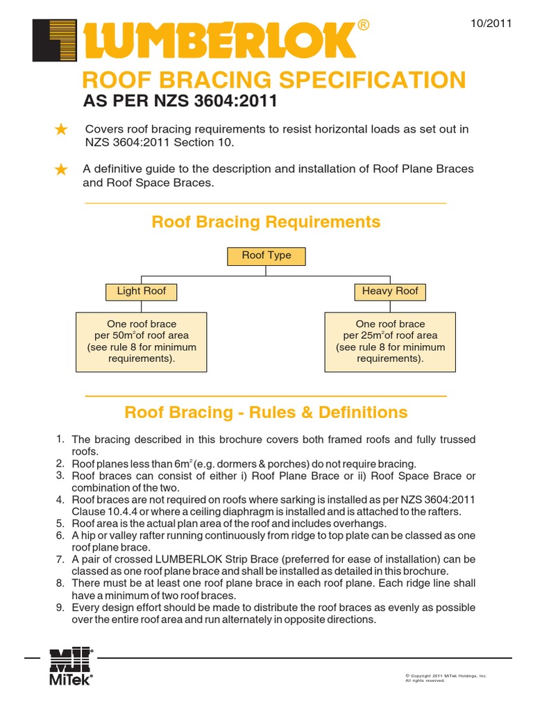 Roof Bracing Specification 10 - 2011 | PDF | Truss | Roof