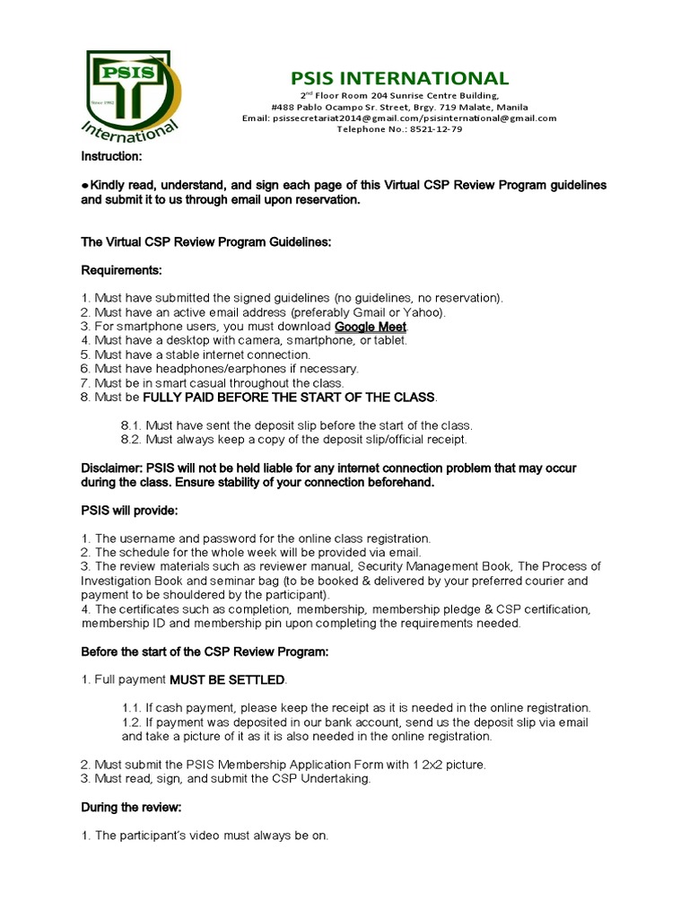 Guidelines - Virtual CSP | PDF | Gmail | Information Technology