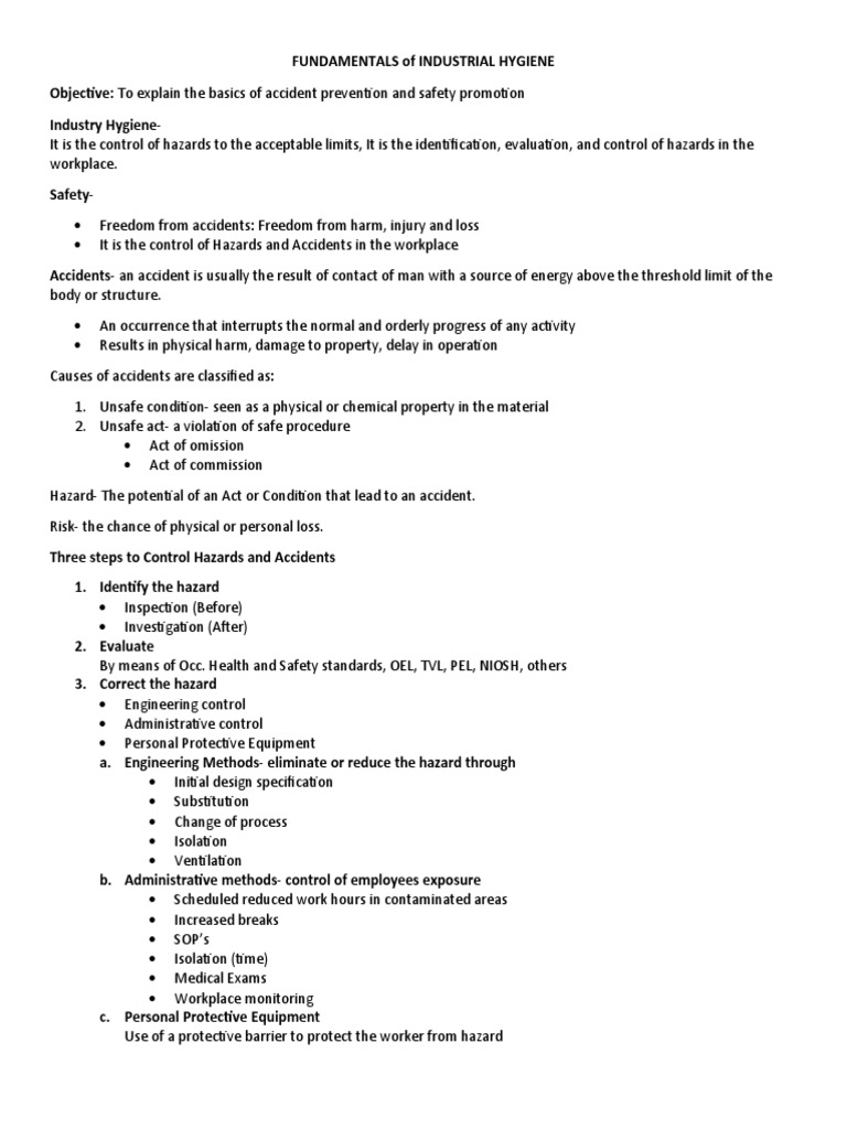 OSH: FUNDAMENTALS of INDUSTRIAL HYGIENE | PDF | Noise | Occupational ...