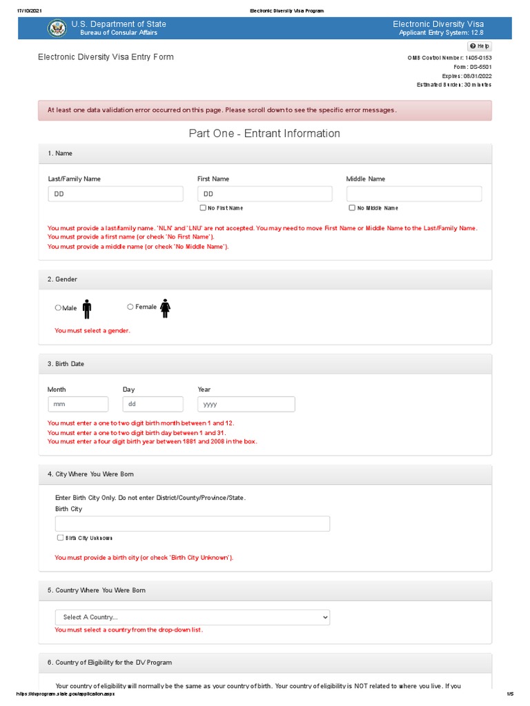Electronic Diversity Visa Application Guide | PDF | Marriage | Academic ...