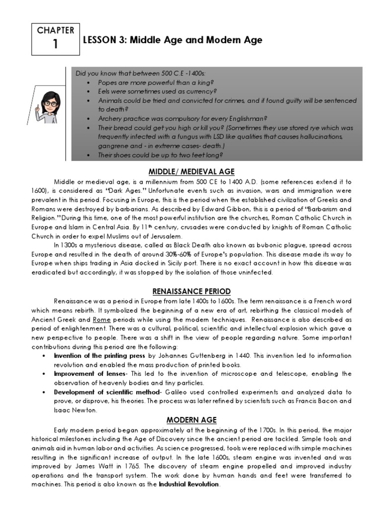 LESSON 3: Middle Age and Modern Age | PDF | Science | Renaissance