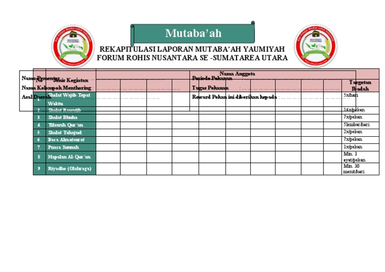 Form Mutaba'ah Yaumiyah Fornusa | PDF