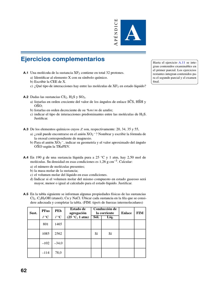 Anexo Complementarios | Descargar gratis PDF | Gases | Equilibrio químico