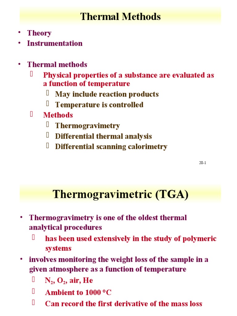 Theory - Instrumentation - Thermal Methods | Download Free PDF ...