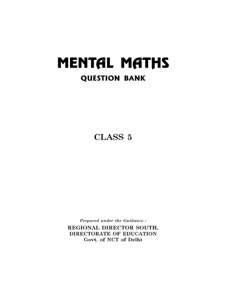 Mental Maths Class 5 | PDF