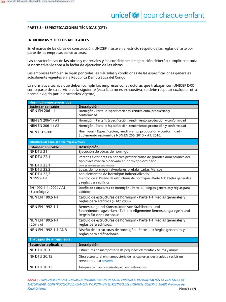 Piece 3 - LRPS - 2020 - 9157704 - Cahier Des Prescriptions Techniques - TDR - Fr.es | PDF ...