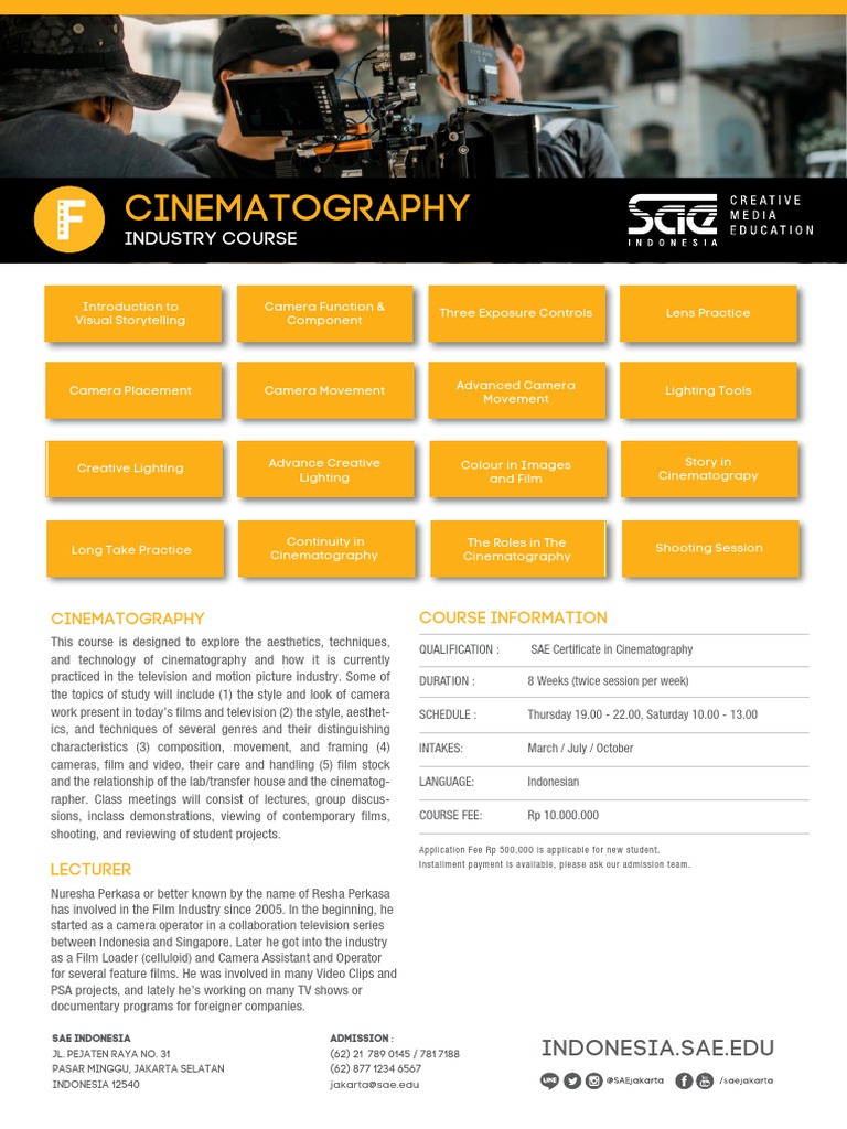 Cinematography: Industry Course | PDF | Cinematography | Camera