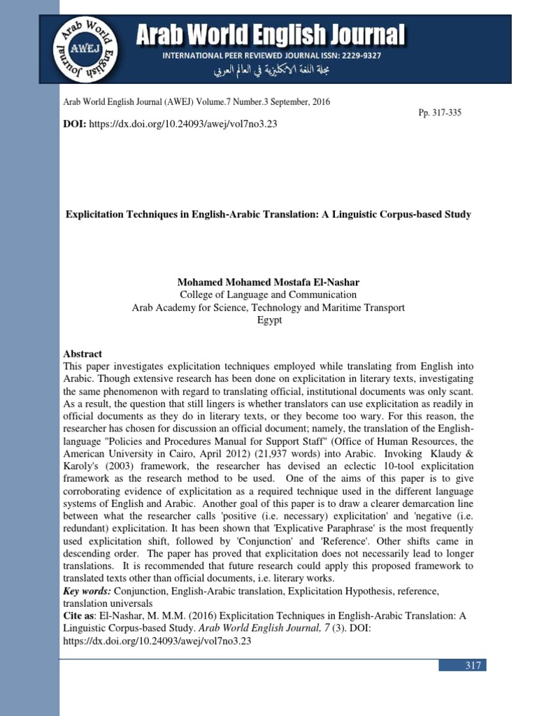 Arab World English Journal (AWEJ) Volume.7 Number.3 September, 2016 Pp ...