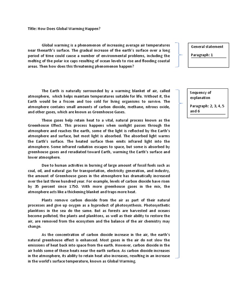 Teks Eksplanasi B.ing | PDF | Climate Change | Atmosphere Of Earth