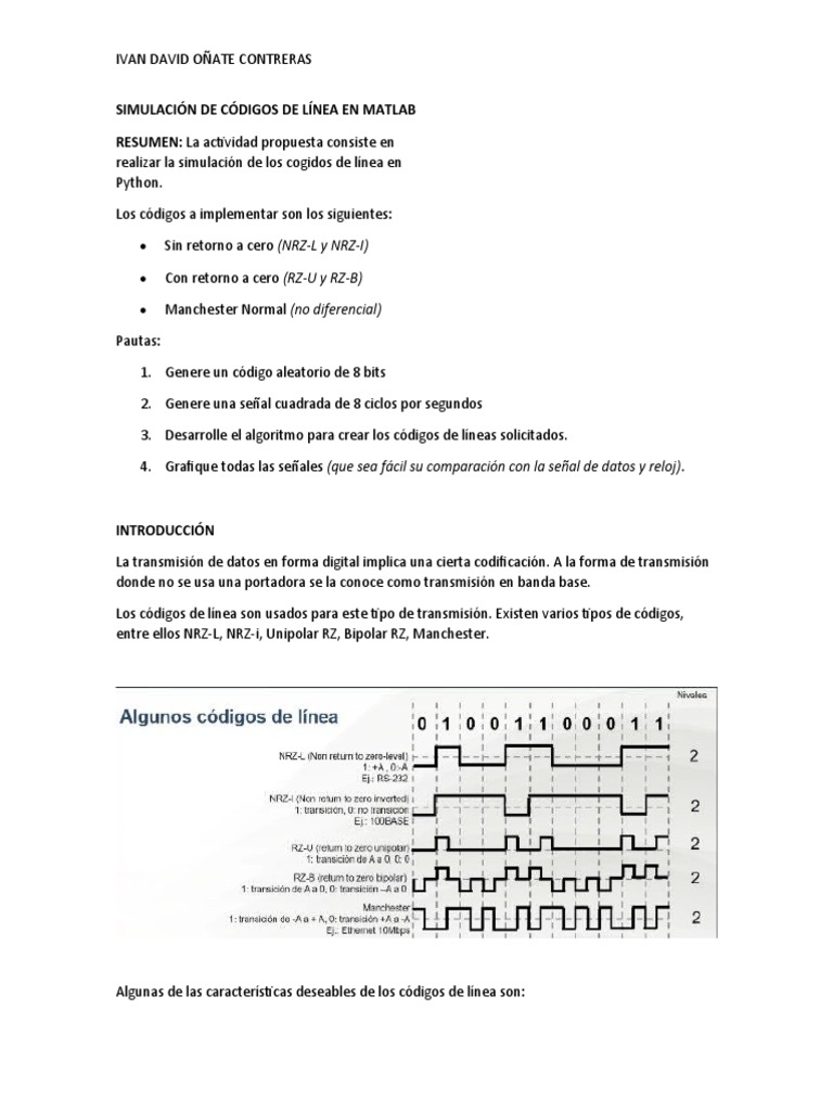 Simulación de Códigos de Línea en MATLAB | PDF | Edad de información ...