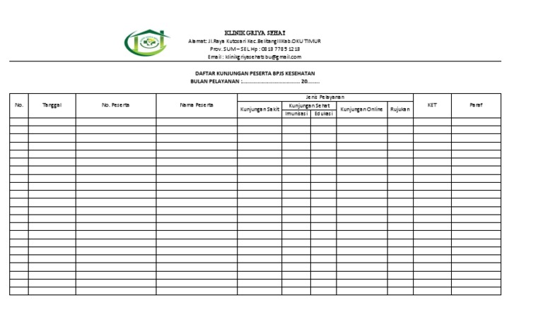 Daftar Kunjungan BPJS di Klinik Griya Sehat | PDF