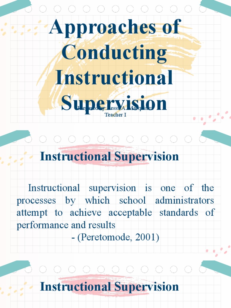Approaches in Conducting Instructional Supervision | PDF | Goal ...