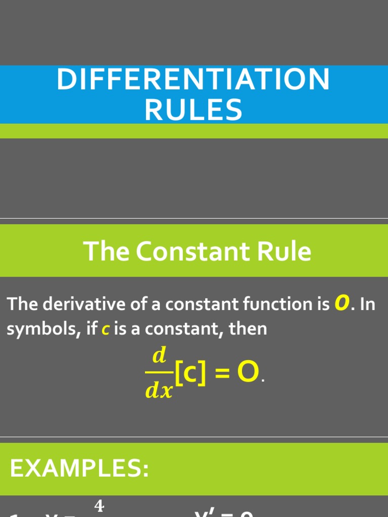 Differentiation Rules | PDF | Derivative | Rates