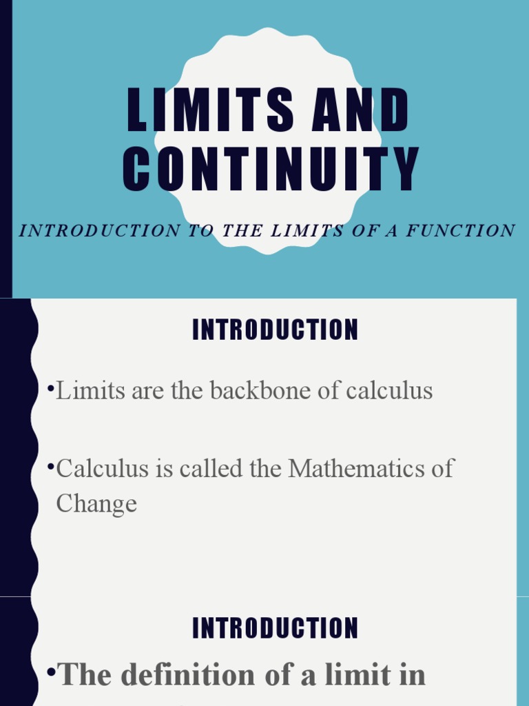 Week 1 Introduction To The Limits of A Functions | PDF | Function ...