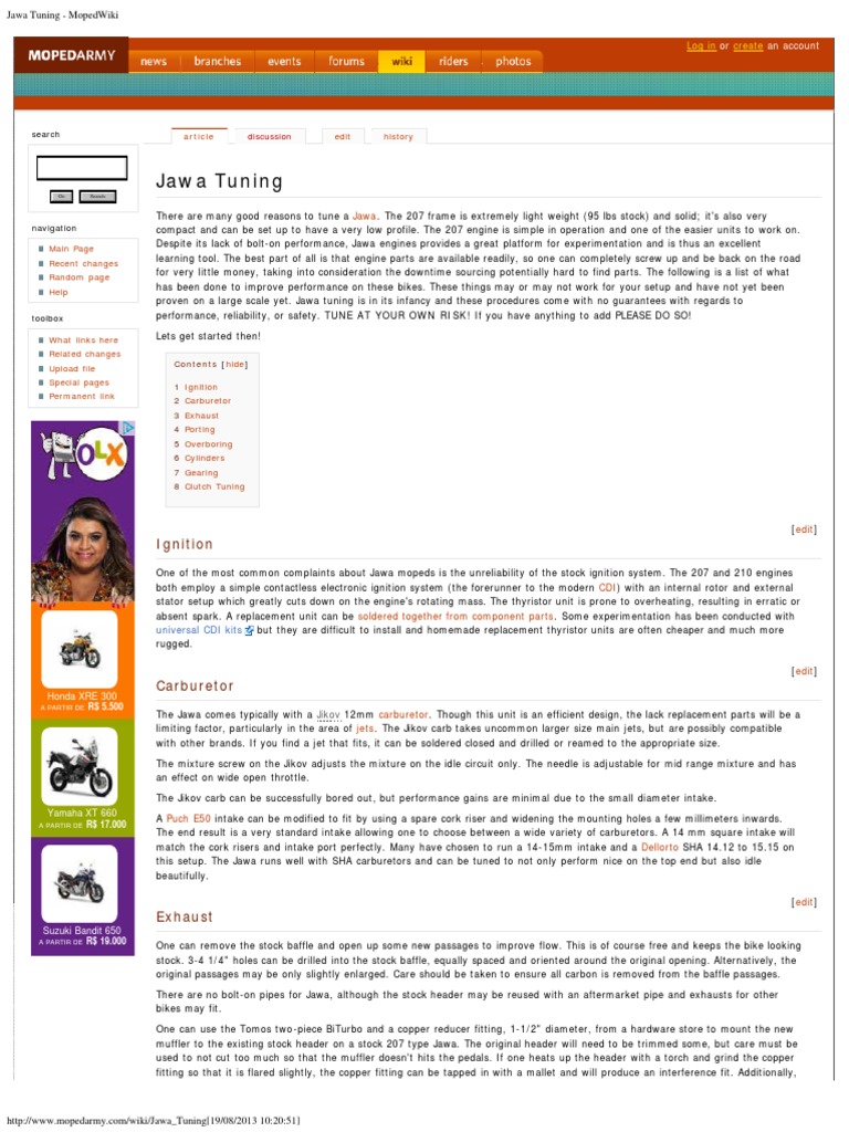 Jawa Tuning: Ignition | PDF | Piston | Carburetor