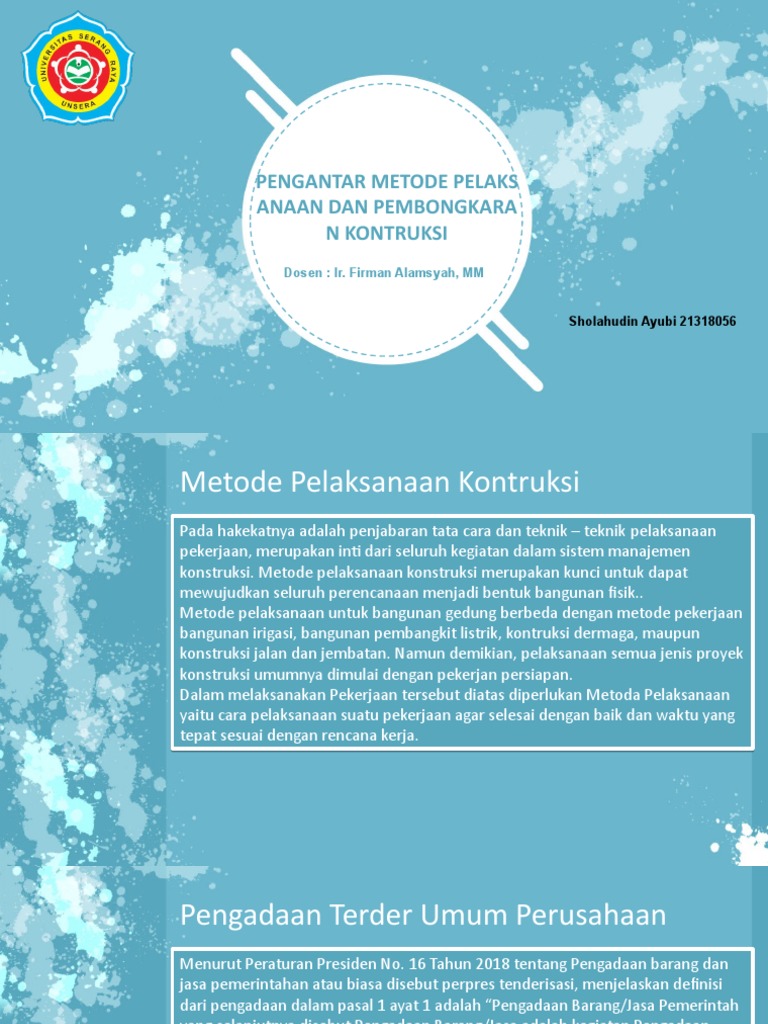 Pengantar Metode Pelaksanaan Dan Pembongkaran Kontruksi | PDF