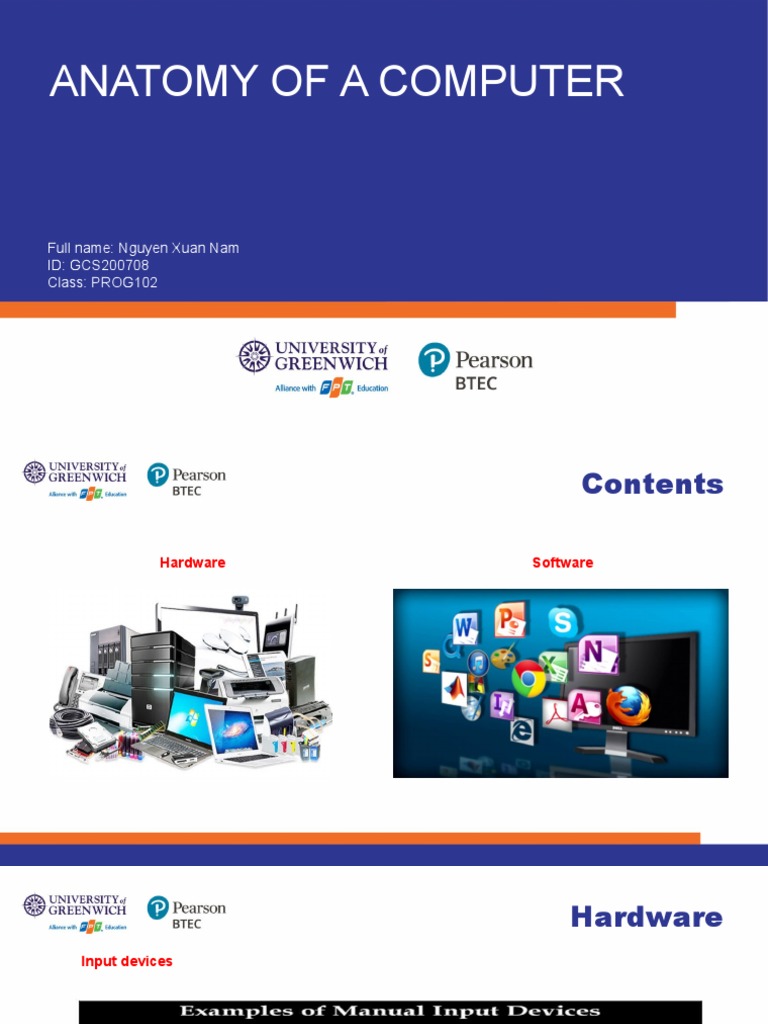 Anatomy of A Computer: Full Name: Nguyen Xuan Nam ID: GCS200708 Class ...