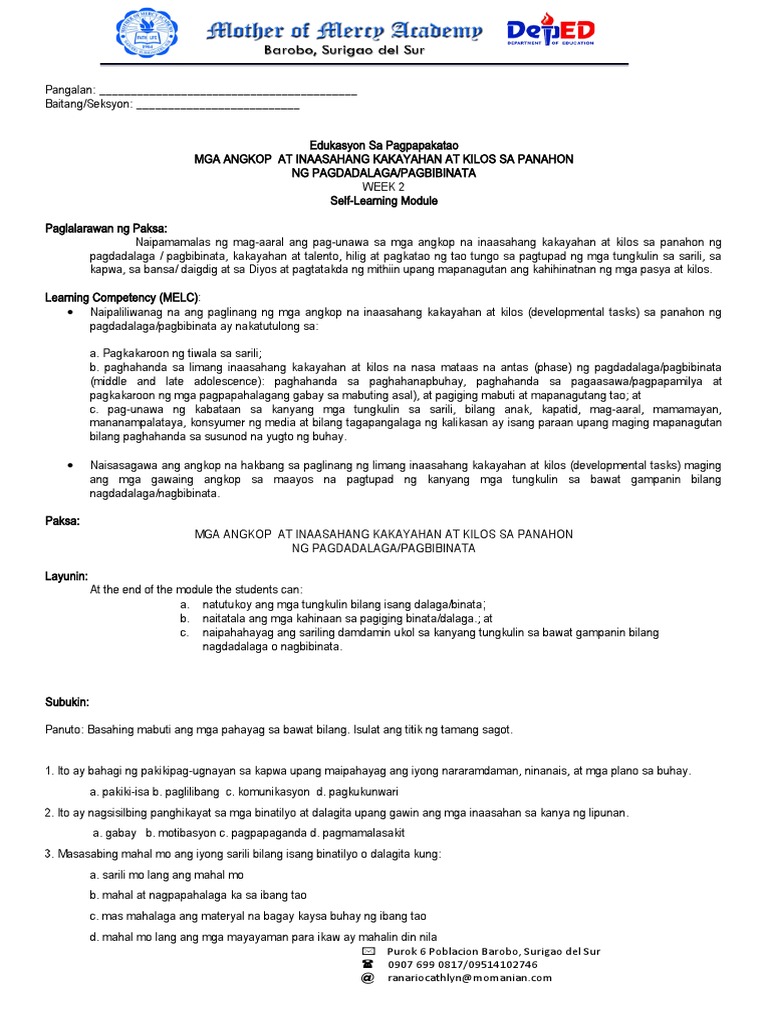 New Module ESP 7 WEEK 2 | PDF