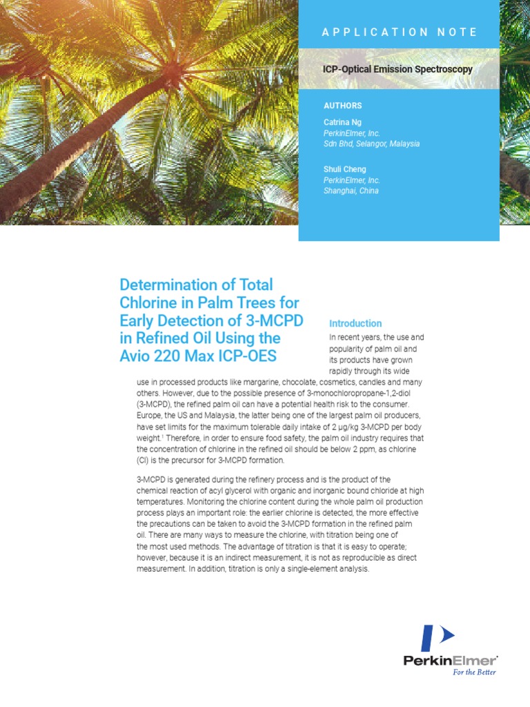 Avio 220 Max ICP OES Total Chlorine in Palm Trees Application Note ...