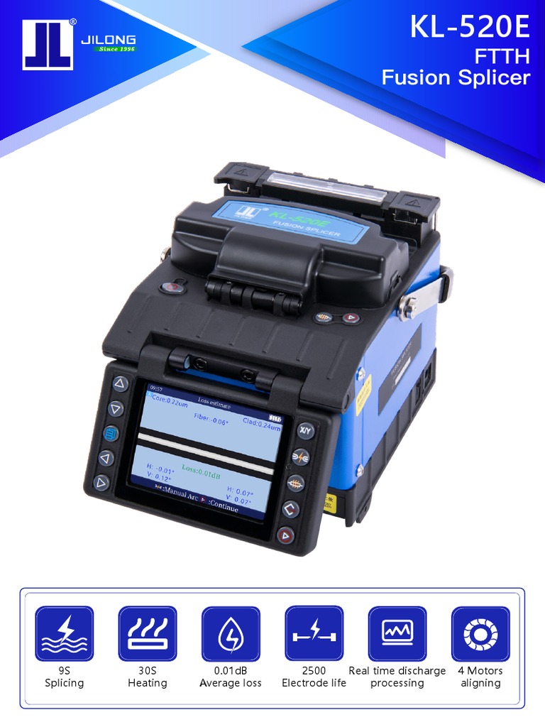 KL 520E FTTH Fusion Splicer | PDF | Optical Fiber | Electrical Engineering