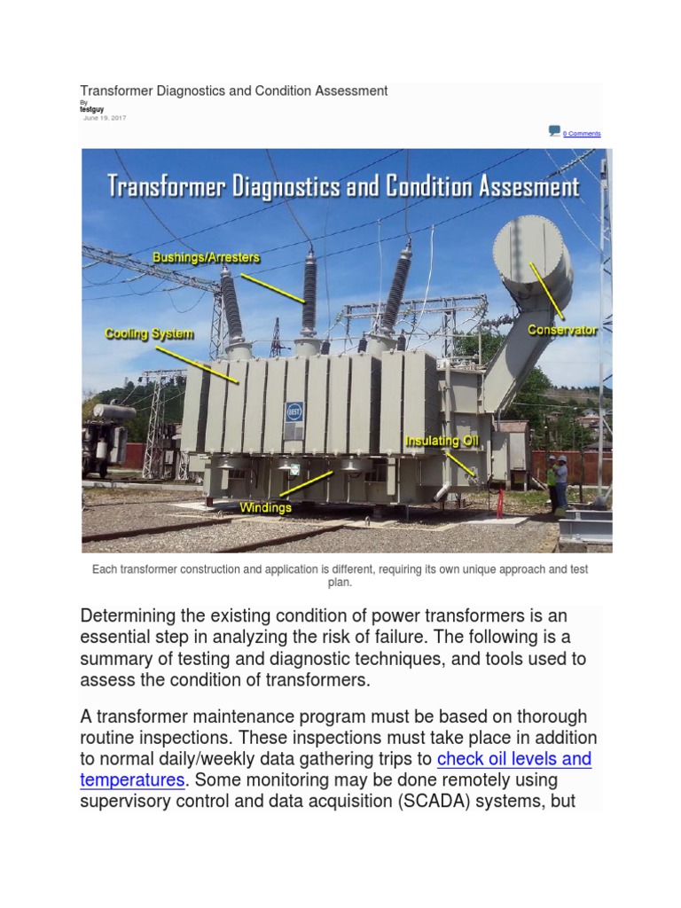 EDOC-Transformer Diagnostics and Condition Assessment | PDF ...