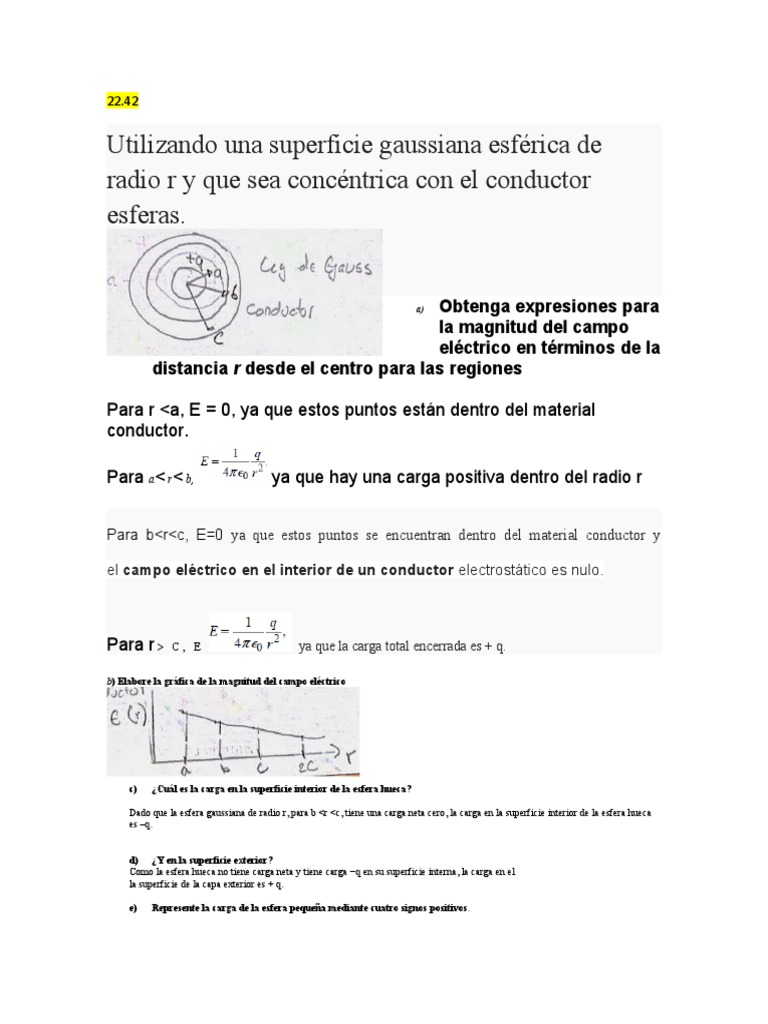 Utilizando Una Superficie Gaussiana Esférica de Radio R y Que Sea ...